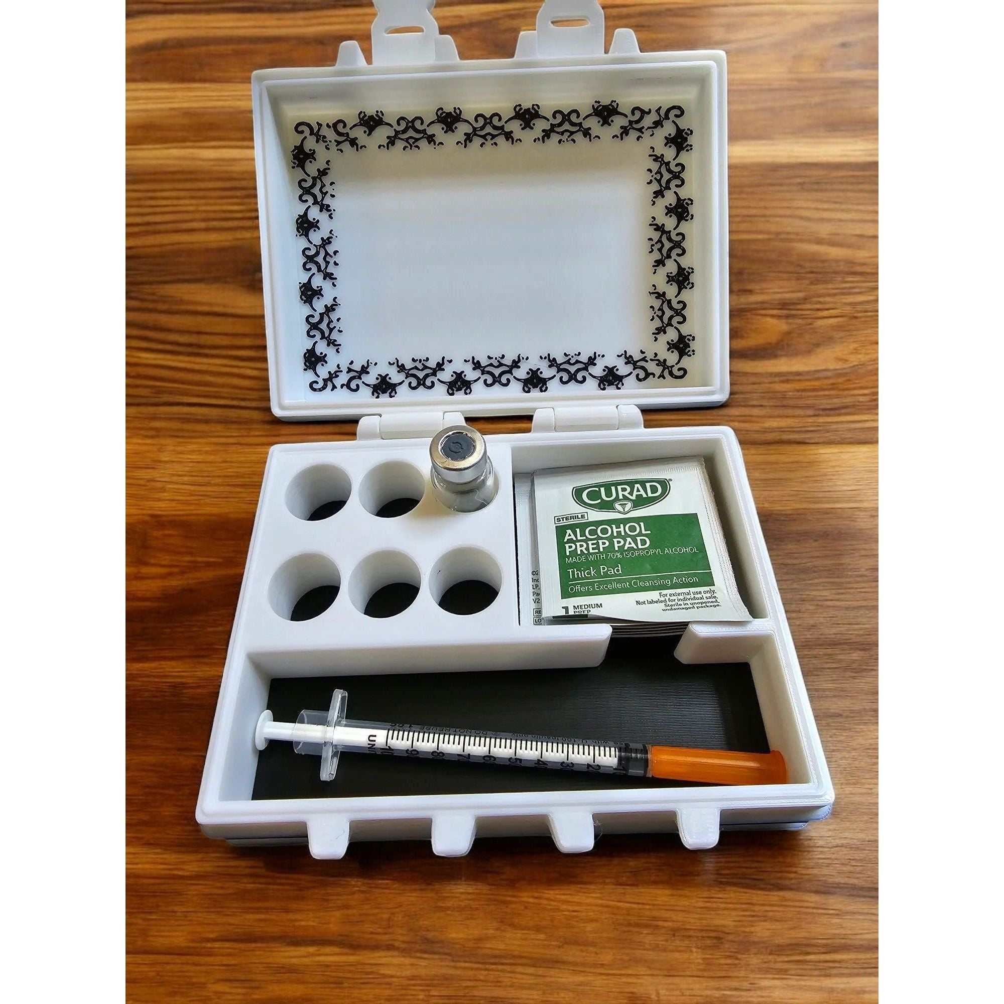 Decorative travel peptide case (holds 50 ml EASY TOUCH syringes only ...